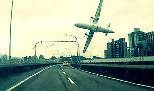 Harrowing Footage of Taiwan Plane Crashing Through a Bridge