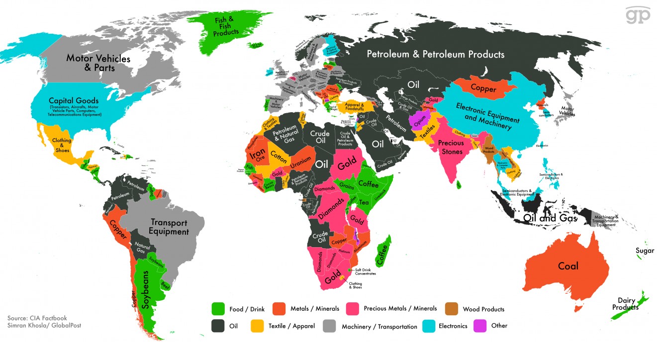 These Maps Show Which Export Makes Your Country Money