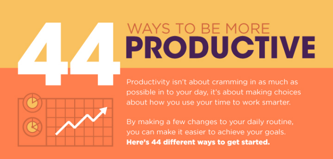 Infographic: 44 Ways to Be More Productive