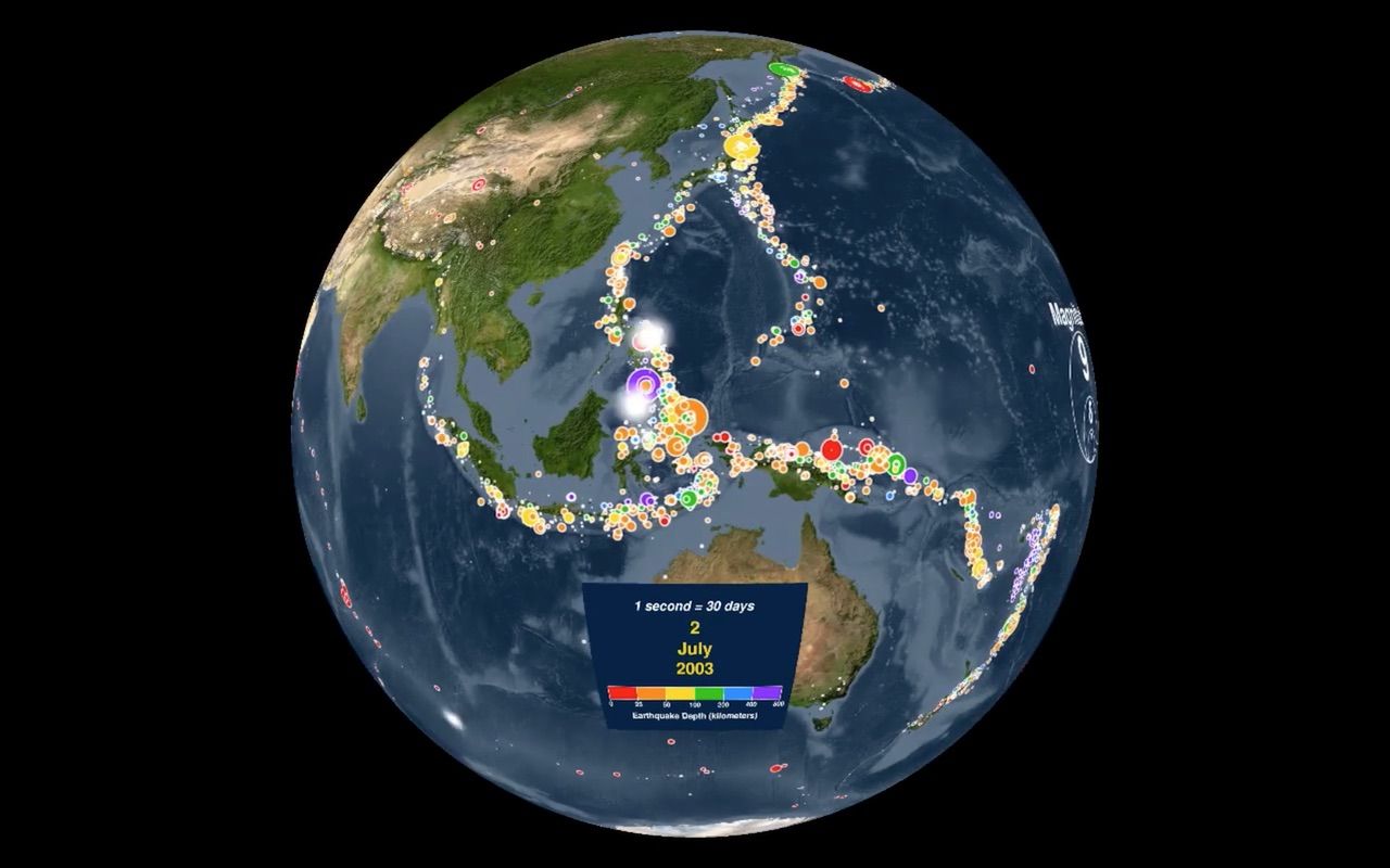 This Amazing Animation Shows Every Earthquake Recorded Between 2001 and ...
