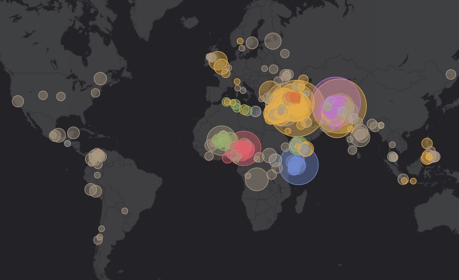 Map Of Terrorist Attacks Around The World