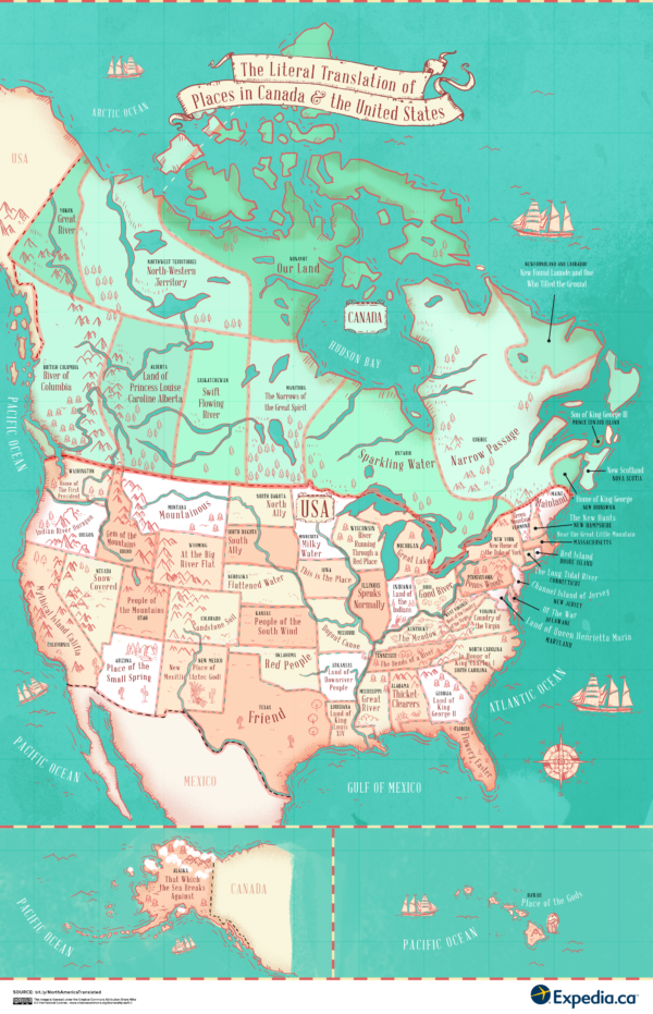 The Literal Translation of Places in the United States and Canada ...