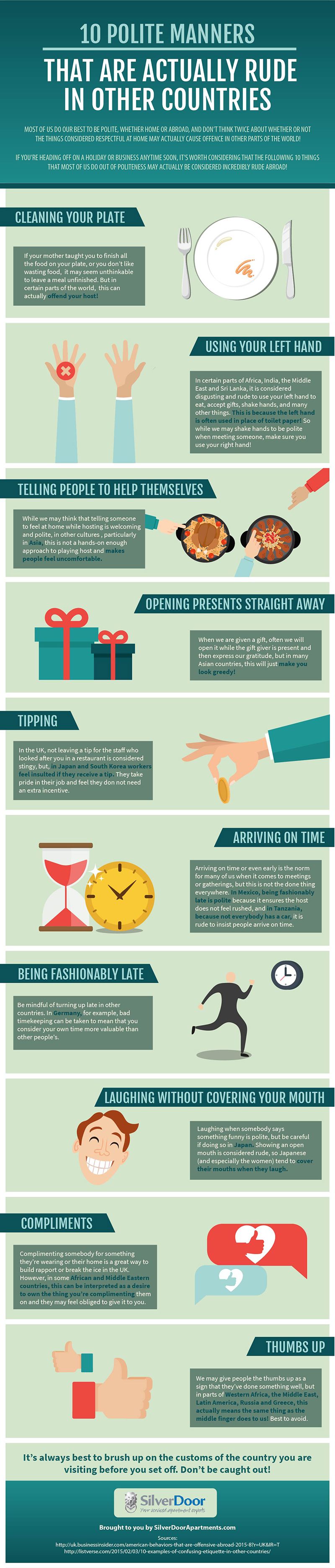 10 Polite Manners That Are Actually Rude in Certain Cultures [INFOGRAPHIC]