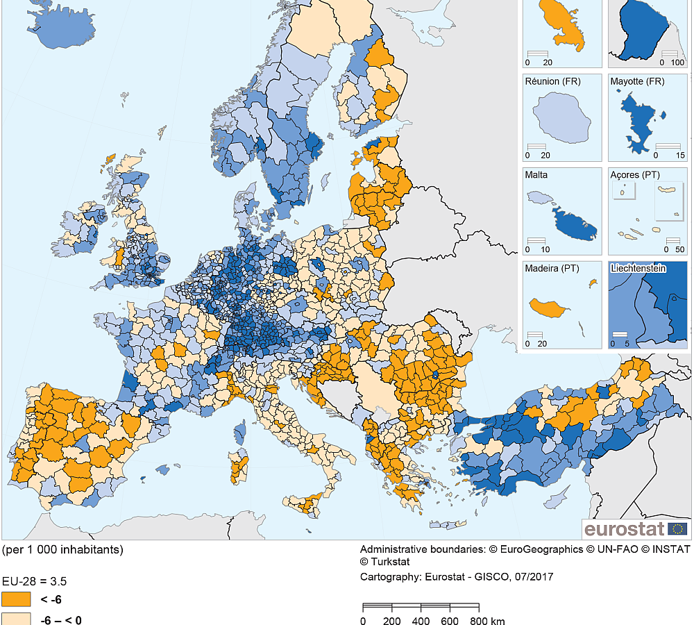 Mapped: Europe's Migration Trends