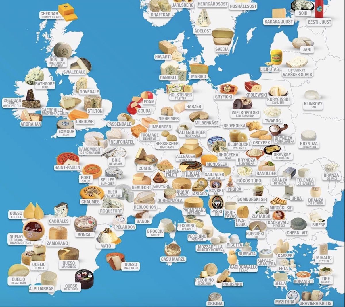 This Map Shows Europe’s Most Popular Cheeses by Region