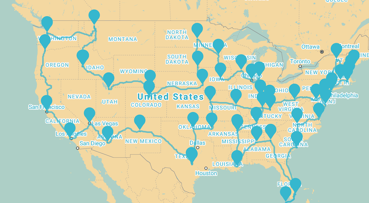 Map of Best Food Places in Each US State