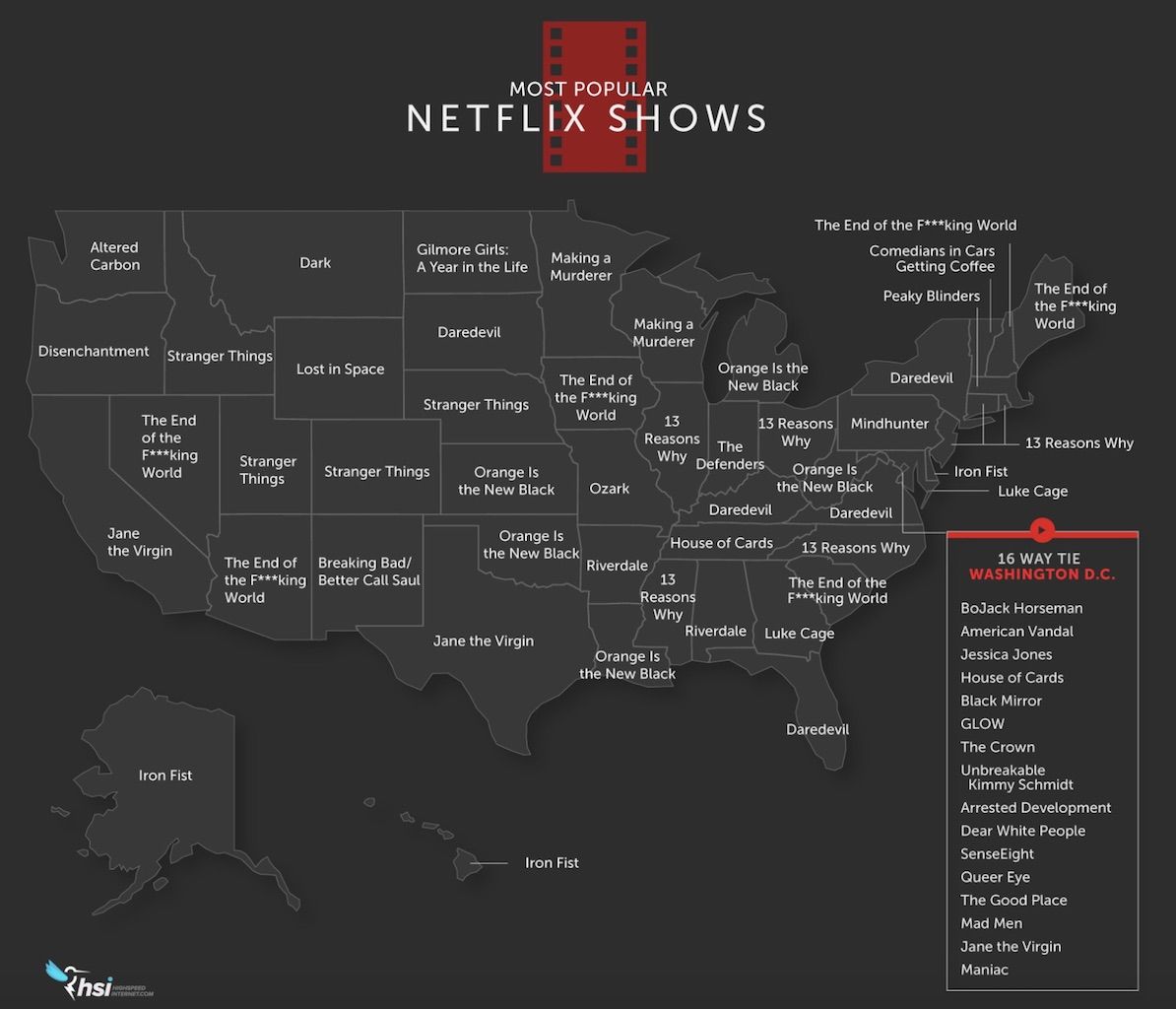 Most Popular Netflix Shows by State