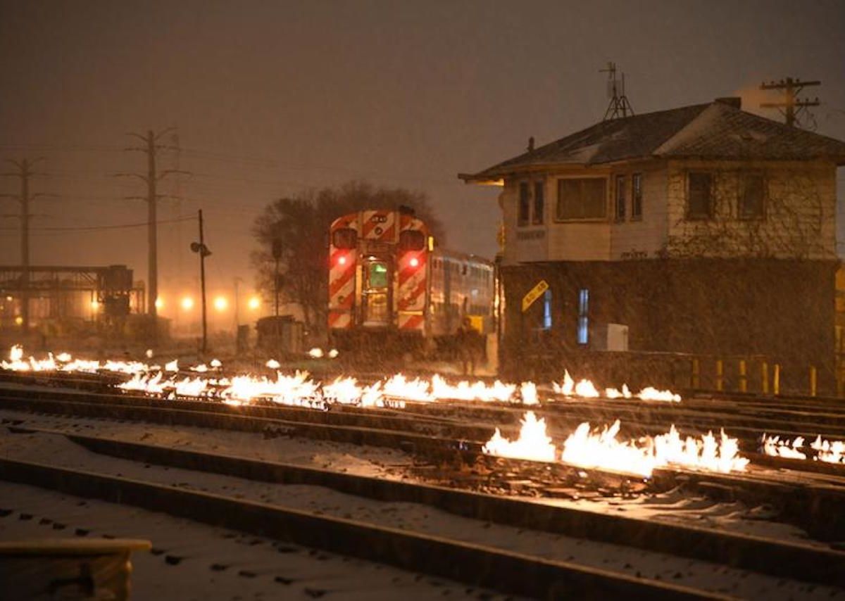 Chicago Is so Cold It’s Lighting Train Tracks on Fire
