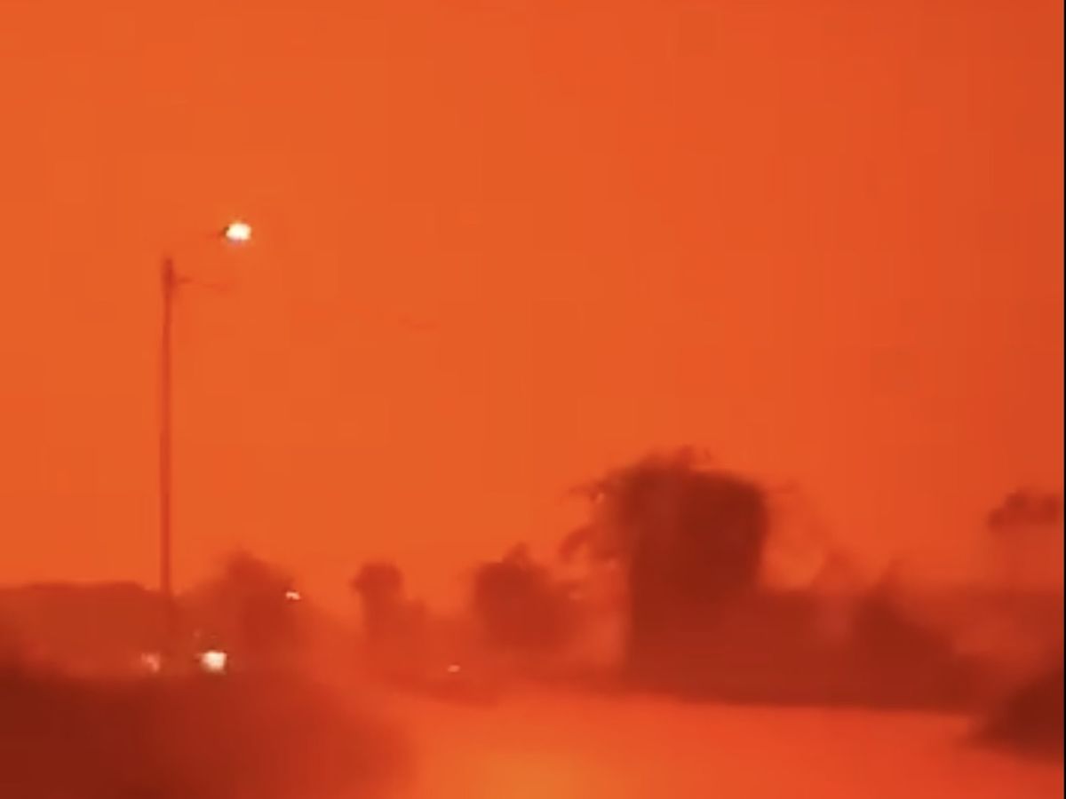 Indonesia Sky Turns Red