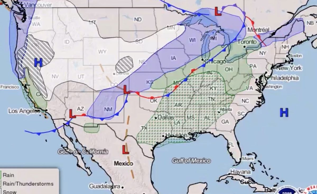 Heavy Rainfall and Snow to Impact Thanksgiving Travel