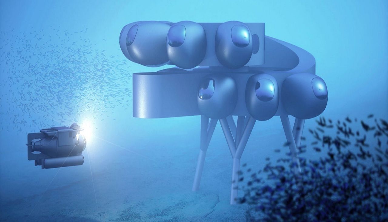 Plans for Futuristic Underwater Research Station