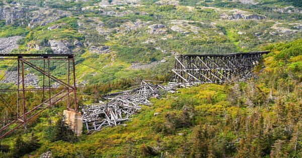 Historic Gold Rush Bridge Site Near Skagway Alaska
