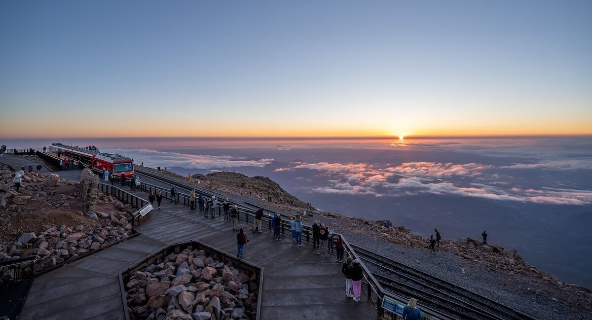 The Pikes Peak Cog Railway in Colorado Offers Sunrise Train Rides
